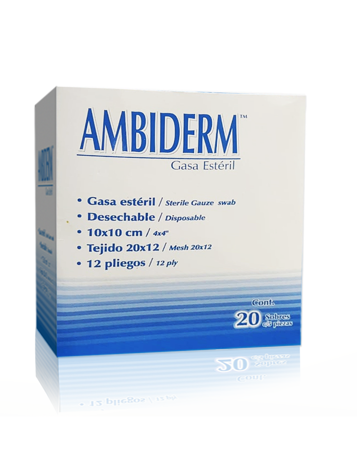 GASA ESTÉRIL AMBIDERM 10CM X 10CM 20 SOBRES